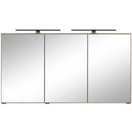 HELD MÖBEL Spiegelschrank HELD MÖBEL ""Trento", Badezimmerschrank, Badmöbel" Schränke Gr. B/H/T: 120 cm x 64 cm x 20 cm, braun (cannello eiche) Bad-Spiegelschränke