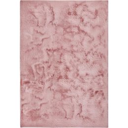 Fellteppich Dekowe "Roger" Teppiche Gr. B/L: 160 cm x 230 cm, 20 mm, 1 St., rosa (rosé) Fellteppich Esszimmerteppiche Kunstfell, Kaninchenfell-Haptik, weich - ein echter Kuschelteppich