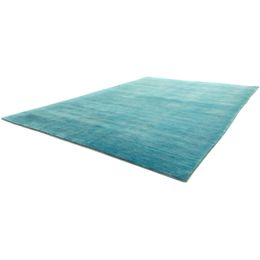 Wollteppich morgenland "LORIBAFT TEPPSTAR" Teppiche Gr. B/L: 140 cm x 200 cm, 15 mm, 1 St., blau (türkis) Schurwollteppiche