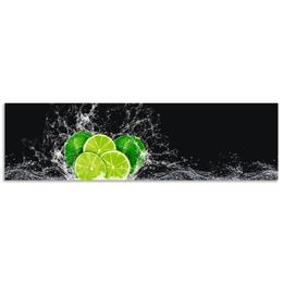 Küchenrückwand Artland "Limone mit Spritzwasser" Spritzschutzwände Gr. B/H: 180 cm x 50 cm, grün Küchendekoration