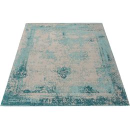 Teppich Home Affaire "Bosco" Teppiche Gr. B/L: 120 cm x 170 cm, 10 mm, 1 St., blau (türkis) Baumwollteppiche