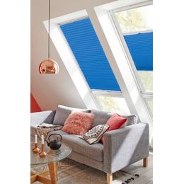 Dachfensterplissee SUNLINES "StartUp Style Honeycomb TL" Plissees Gr. 115,9 cm, zweiseitig verschiebbar, 117,4 cm, blau (blau, weiß) Dachfensterplissees
