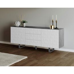 Sideboard DIVENTA Sideboards Gr. B/H/T: 165 cm x 67 cm x 45 cm, weiß (beton weiß) Sideboards