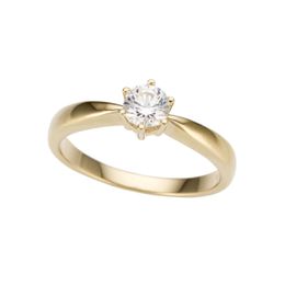 Solitärring Firetti "Schmuck Geschenk Gold 750 Damenring Verlobungsring Goldring Solitär" Fingerringe Gr. 16, 0,5 ct P2 = erkennbare Einschlüsse, Gelbgold 750-Diamanten, gelb (gelbgoldfarben) Damen Solitär Ringe