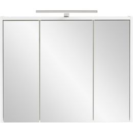 Spiegelschrank Inosign "List" Schränke Gr. B/H/T: 74,5 cm x 60,0 cm x 16,0 cm, 3 St., weiß (weiß glanz) Bad-Spiegelschränke