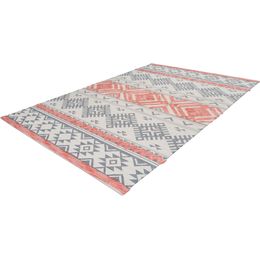 Teppich Calo-deluxe "Kibo 512" Teppiche Gr. B/L: 120 cm x 170 cm, 10 mm, 1 St., grau (grau, apricot) Baumwollteppiche