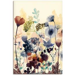 Wandbild Artland "Sonnengetrocknete Blüten I" Bilder Gr. B/H: 60 cm x 90 cm, Leinwandbild Blumenwiese Hochformat, 1 St., bunt Kunstdrucke