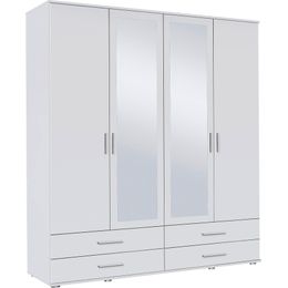 Kleiderschrank Rauch "Rasa" Schränke Gr. B/H/T: 168 cm x 188 cm x 52 cm, mit Spiegel, 4 St., weiß (weiß uni) Kleiderschränke