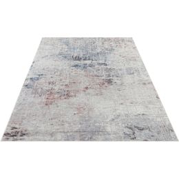 Designteppich ELLE DECORATION "Chameis" Teppiche Gr. B/L: 200 cm x 290 cm, 4 mm, 1 St., bunt (grau, rosa, blau) Esszimmerteppiche