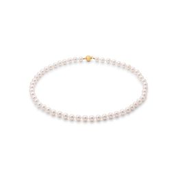 Perlenkette Firetti "Schmuck Geschenk Gold 585 Halsschmuck Halskette Perle" Halsketten Gr. Gelbgold 585-Perlen, Länge: 40 cm, weiß (gelbgoldfarben, weiß) Damen Perlenketten