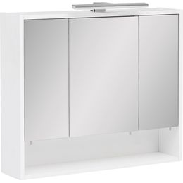 Spiegelschrank Schildmeyer "Kent" Schränke Gr. B/H/T: 70 cm x 65,6 cm x 16 cm, weiß (kreideweiß) Bad-Spiegelschränke