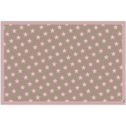 MySpotti Vinylteppich "Buddy Mini Star Rose" Teppiche Gr. B/L: 136 cm x 203 cm, 0,5 mm, 1 St., bunt (rosa, braun) Esszimmerteppiche