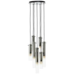 Pendelleuchte Brilliant "Glasini" Lampen Gr. 7 flammig, Ø 32,00 cm, schwarz (schwarz matt, rauchglas) Pendelleuchten und Hängeleuchten