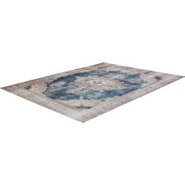 Teppich Calo-deluxe "Layata 8030" Teppiche Gr. B/L: 140 cm x 200 cm, 9 mm, 1 St., beige (creme, blau) Esszimmerteppiche
