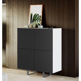 Highboard DIVENTA Sideboards Gr. B/H/T: 110 cm x 125 cm x 45 cm, schwarz-weiß (weiß schwarz) Highboards