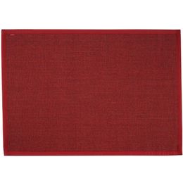 Sisalteppich Dekowe "Mara S2 mit Bordüre Spezial" Teppiche Gr. B/L: 110 cm x 160 cm, 5 mm, 1 St., rot (rot, meliert) Esszimmerteppiche 100% Sisal, auch als Läufer, Wohnzimmer