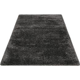 Hochflor-Teppich Esprit "Live Nature" Teppiche Gr. B/L: 133 cm x 200 cm, 55 mm, 1 St., grau (dunkelgrau) Esszimmerteppiche