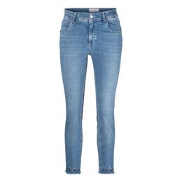 7/8-Jeans Angels "ORNELLA FRINGE SEQUIN" Gr. 36, N-Gr, blau (ltbluerandom) Damen Jeans Röhrenjeans