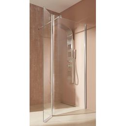 Walk-in-Dusche Welltime "Mailand" Duschwände Gr. B/H: 90 cm x 190 cm, beidseitig montierbar, ohne Antikalk-Versiegelung, grau (chromfarben) Duschen