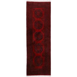 Läufer WOVEN ARTS "Afghan Akhche" Teppiche Gr. B/L: 80 cm x 200 cm, 10 mm, 1 St., rot Teppichläufer