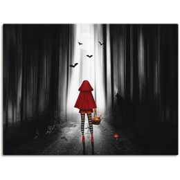 Wandbild Artland "Das Rotkäppchen auf High Heels" Bilder Gr. B/H: 120 cm x 90 cm, Leinwandbild Dark Fantasy, 1 St., schwarz Kunstdrucke