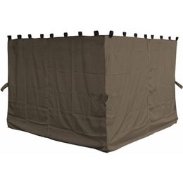 Quick Star - 4 Seitenteile für Pavillon Nizza 3x4m Seitenwand Taupe / Beigegrau ral 7006