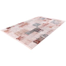 Teppich Calo-deluxe "Miran 725" Teppiche Gr. B/L: 200 cm x 300 cm, 12 mm, 1 St., rosa (grau, lachs) Esszimmerteppiche