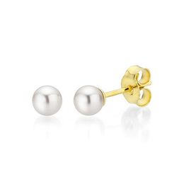 Paar Ohrstecker Firetti "Schmuck Geschenk Gold 375 Ohrschmuck Perle verschiedene Größen" Ohrringe Gr. 4, Gelbgold 375-Perlen, weiß (gelbgoldfarben, weiß) Damen Ohrstecker
