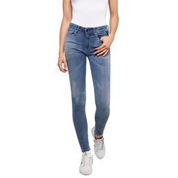 Skinny-fit-Jeans Replay "Luzien" Gr. 30, Länge 28, blau (medium blue) Damen Jeans Röhrenjeans