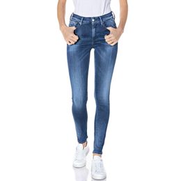 Skinny-fit-Jeans Replay "Luzien" Gr. 29, Länge 30, blau (medblue) Damen Jeans 5-Pocket-Jeans Röhrenjeans
