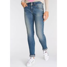 Slim-fit-Jeans LTB "MOLLY HIGH SMU" Gr. 25, Länge 30, blau (ritnoblue und wash) Damen Jeans 5-Pocket-Jeans Röhrenjeans
