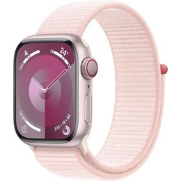 Smartwatch Apple "Watch Series 9 GPS + Cellular 41mm Aluminium" Smartwatches rosa Fitness-Tracker