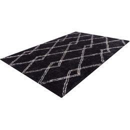 Hochflor-Teppich Calo-deluxe "Elvar-1000" Teppiche Gr. B/L: 120 cm x 170 cm, 27 mm, 1 St., grau (anthrazit) Esszimmerteppiche