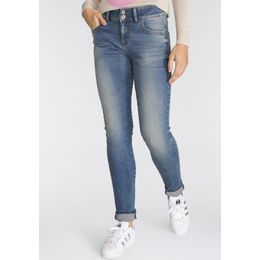 Slim-fit-Jeans LTB "MOLLY HIGH SMU" Gr. 30, Länge 32, blau (ritnoblue und wash) Damen Jeans 5-Pocket-Jeans Röhrenjeans