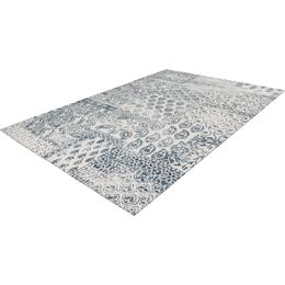 Teppich Calo-deluxe "Rico 404" Teppiche Gr. B/L: 160 cm x 230 cm, 10 mm, 1 St., blau (dunkelblau, elfenbeinfarben) Esszimmerteppiche