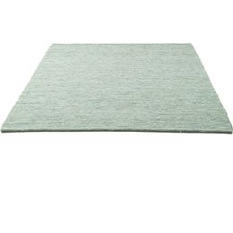 Wollteppich Theko "Alpen" Teppiche Gr. B/L: 70 cm x 140 cm, 12 mm, 1 St., grün Schurwollteppiche