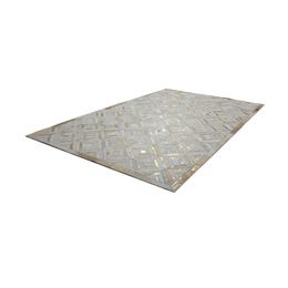 Teppich Kayoom "Spark 410" Teppiche Gr. B/L: 160 cm x 230 cm, 8 mm, 1 St., weiß (elfenbein, gold) Esszimmerteppiche