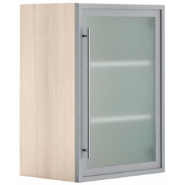 Glashängeschrank Optifit Schränke Gr. B/H/T: 50 cm x 70,4 cm x 35,2 cm, 1 St., grau (alu, akaziefarben) Hängeschränke