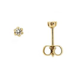 Paar Ohrstecker Firetti "Schmuck Geschenk Gold 375 Ohrschmuck Solitär" Ohrringe Gr. 0,1 ct P2 = erkennbare Einschlüsse, Gelbgold 375-Diamanten, weiß (gelbgoldfarben, weiß) Damen Ohrstecker