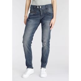 Boyfriend-Jeans Herrlicher "BIJOU ORGANIC DENIM" Gr. 25, Länge 30, blau (blue core 603) Damen Jeans Weite