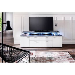 TV-Board Inosign "Messina" Sideboards Gr. B/H/T: 180 cm x 65 cm x 44 cm, 2, weiß (weiß, weiß, beton, optik) TV-Lowboards