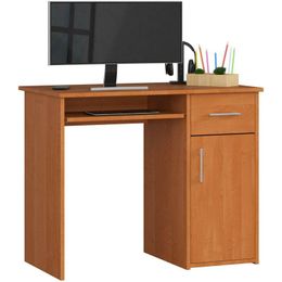 PC-Schreibtisch pin mit Tastaturablage | Schreibtisch Klein mit Schubladen | Office Desk | Computertisch | Bürotisch 1 Schublade, 1 Ablagefach mit