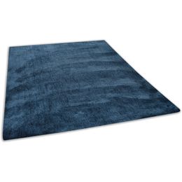 Hochflor-Teppich Tom Tailor HOME "Shaggy Teppich Cozy" Teppiche Gr. B/L: 140 cm x 200 cm, 25 mm, 1 St., blau (petrol) Esszimmerteppiche Uni Farben, auch in Pastell ideal im Wohnzimmer & Schlafzimmer