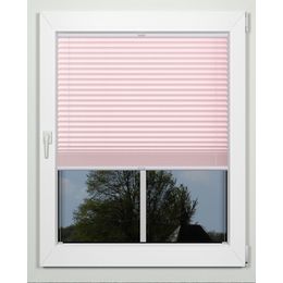 Plissee Indeko "simple" Plissees Gr. 100 cm, zweiseitig verschiebbar, 117 cm, rosa (rosé, weiß) Sonnenschutz-Plissees