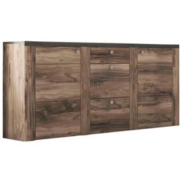 Sideboard Helvetia "Larona" Sideboards Gr. B/H/T: 176 cm x 84,9 cm x 37,1 cm, braun (satin nussbaumfarben, darkwood) Sideboards