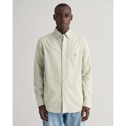 Businesshemd Gant "Regular Fit Oxford Hemd strukturiert langlebig dicker" Gr. XXL, N-Gr, grün (milky matcha) Herren Hemden Langarm