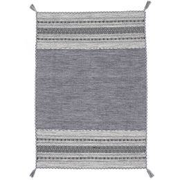 Teppich CarpetFine "Kelim Azizi" Teppiche Gr. B/L: 120 cm x 170 cm, 5 mm, 1 St., grau Baumwollteppiche