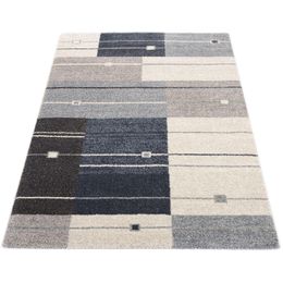 Teppich OCI DIE TEPPICHMARKE "CASTLE MODENA" Teppiche Gr. B/L: 140 cm x 200 cm, 20 mm, 1 St., grau (grau, blau) Esszimmerteppiche
