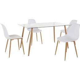 Essgruppe Inosign "Miller" Sitzmöbel-Sets Gr. B: 140 cm, Tisch 140 cm, weiß Essgruppen