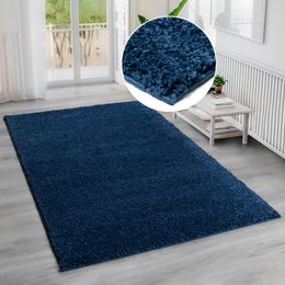 Hochflor-Teppich Bruno Banani "Shaggy Soft" Teppiche Gr. B/L: 240 cm x 320 cm, 30 mm, 1 St., blau Esszimmerteppiche gewebt, Uni Farben, besonders weich und kuschelig